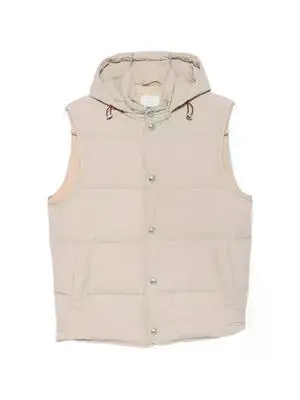 Eleventy Quilted Hooded Gilet - Neutrals