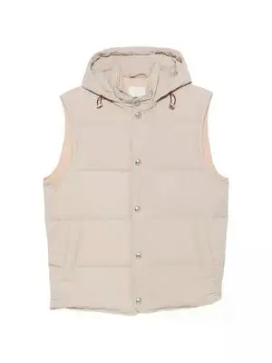 Eleventy Quilted Hooded Gilet - Neutrals