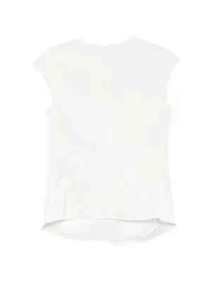Emporio Armani Pleated Cap-sleeve Blouse - White