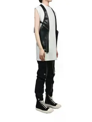 Rick Owens Temple Bauhaus Leather Vest - Black