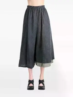 Y’s Drawstring Layered Wool Trousers - Grey