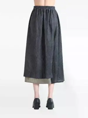 Y’s Drawstring Layered Wool Trousers - Grey