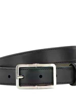 Hogan Leather Belt With H Motif Buckle - Black