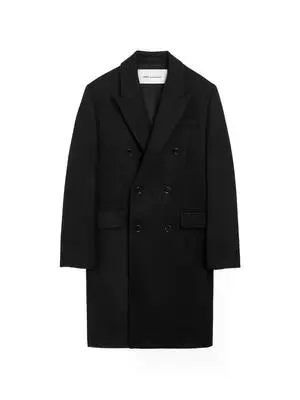 AMI Paris Double-breasted Wool Coat - Black