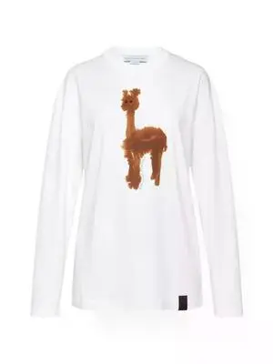 Stella McCartney Alpaca-print Long-sleeve T-shirt - White