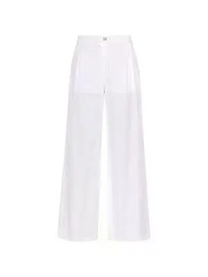 Max Mara Pleated Wide-leg Trousers - White