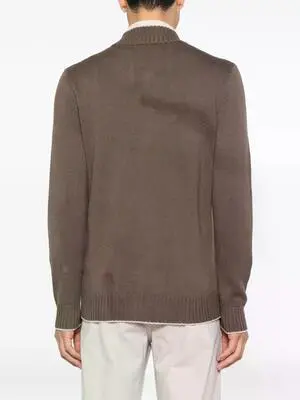 Eleventy Ribbed-trim Button-up Cardigan