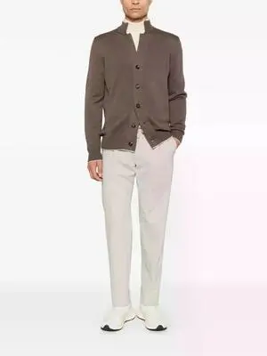 Eleventy Ribbed-trim Button-up Cardigan