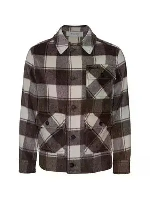 GOLDEN GOOSE Check-pattern Mohair-blend Jacket - Brown