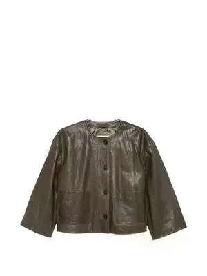 Max Mara Button-up Wide-sleeve Jacket - Brown