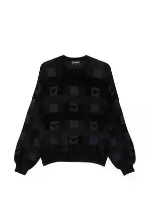 Emporio Armani Logo Patterned Chenille Sweater
