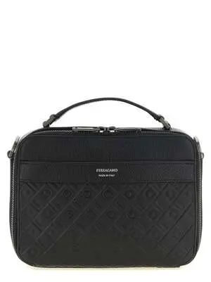 FERRAGAMO Monogram' Crossbody Bag - Black