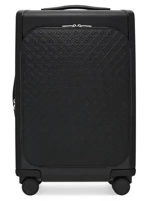 FERRAGAMO Monogram Embossed Calf Leather Cabin Trolley - Black