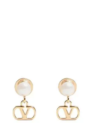 VALENTINO Valentino Garavani VLogo Signature Drop Earrings With Pearl