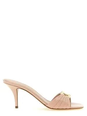 FERRAGAMO Witty Patent Leather Sandals With Gancini Buckle - Pink