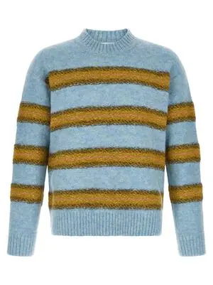 Dries Van Noten Master" Striped Alpaca Wool Blend Crewneck Sweater - Blue