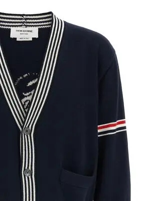 Thom Browne Navy Cotton Lobster Inlay Cardigan