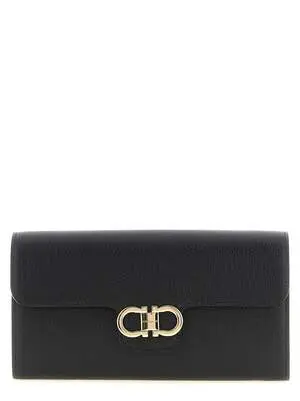 FERRAGAMO Gancini' Wallet On Chain - Black