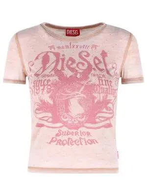 DIESEL® Cotton Blend Jersey T-shirt - Pink