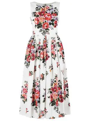Dolce & Gabbana Fiori' Cotton Dress - White
