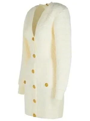 Balmain V-neck Wool Blend Dress