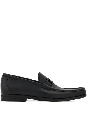 FERRAGAMO Grandioso2 Leather Loafers With Gancini Buckle - Black