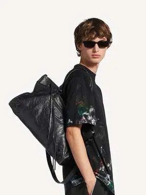 Balenciaga Le City Bag Large In Arena Lambskin - Black