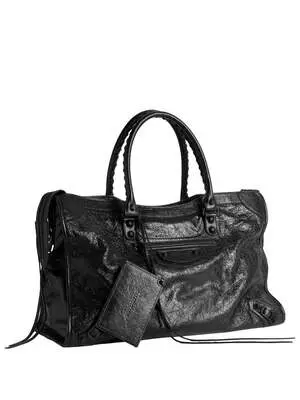 Balenciaga Le City Bag Large In Arena Lambskin - Black