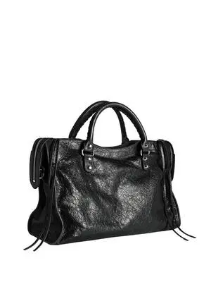 Balenciaga Le City Bag Medium In Arena Lambskin - Black