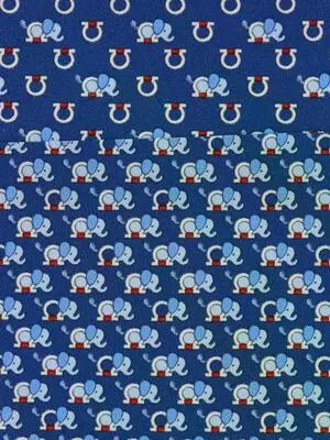 FERRAGAMO Elephant Print Silk Tie