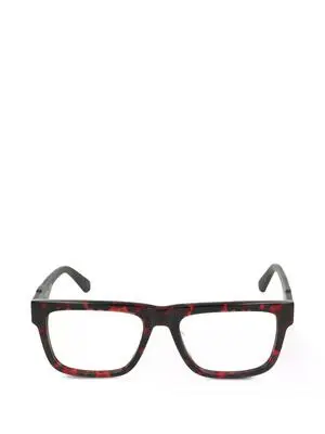 Calvin Klein Tortoiseshell-effect Rectangle-frame Glasses - Red