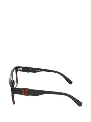 Calvin Klein Tortoiseshell-effect Rectangle-frame Glasses