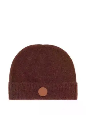 VIVIENNE WESTWOOD Fluffy Logo-patch Beanie Hat - Brown