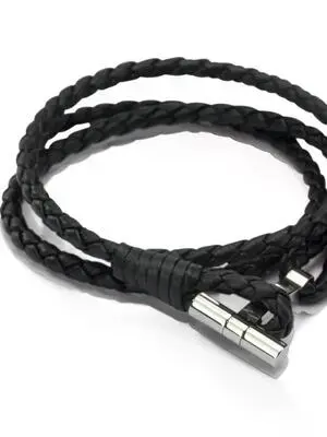 TOM FORD Braided Leather Necklace - Black