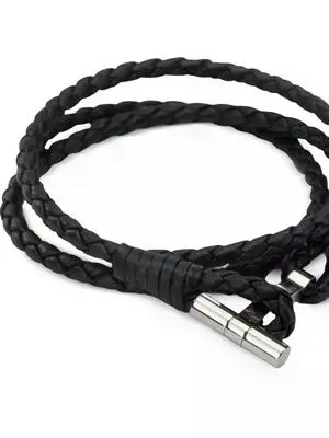 TOM FORD Braided Leather Necklace - Black