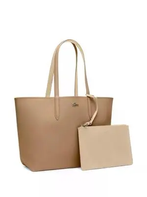 Lacoste Anna Logo-plaque Pouch-detail Tote Bag - Neutrals