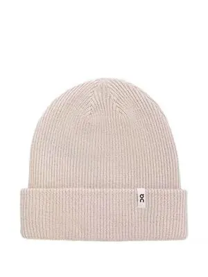 On Ribbed Knit Beanie Hat - Neutrals