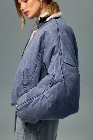 Free People We The Free Hawthorne Reversible Cocoon Jacket - Iris Combo