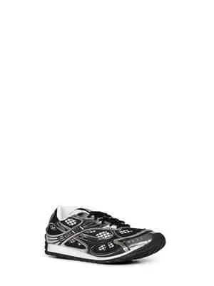 Bottega Veneta Black And Silver Lightweight Technical Fabric And Mesh Orbit Sneakers