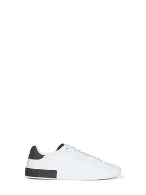 Dolce & Gabbana White And Dark Grey Nappa Calfskin Leather And Nubuck Portofino Low-top Sneakers - Multicolor