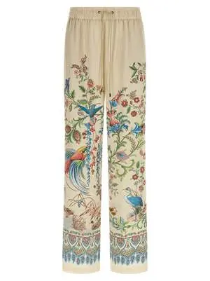 Etro Flora And Fauna Printed Trousers - Cream