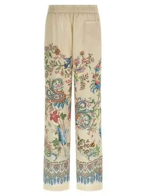Etro Flora And Fauna Printed Trousers - Cream