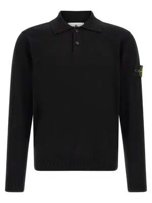 Stone Island Badge Polo Shirt - Black
