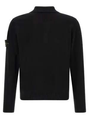 Stone Island Badge Polo Shirt - Black