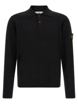 Stone Island Badge Polo Shirt - Black