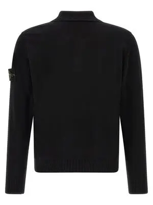 Stone Island Badge Polo Shirt - Black
