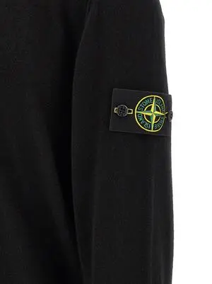 Stone Island Badge Polo Shirt - Black
