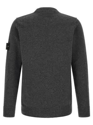 Stone Island Crew Neck Wool Blend Sweater - Gray
