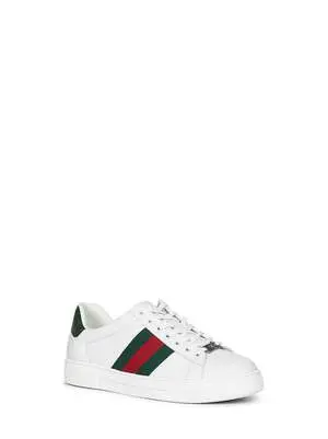 Gucci White Leather Ace Sneakers - Multicolor