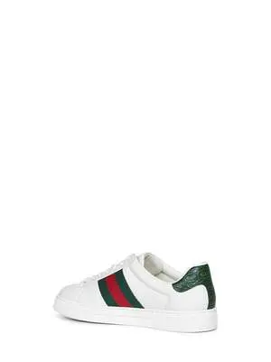 Gucci White Leather Ace Sneakers - Multicolor